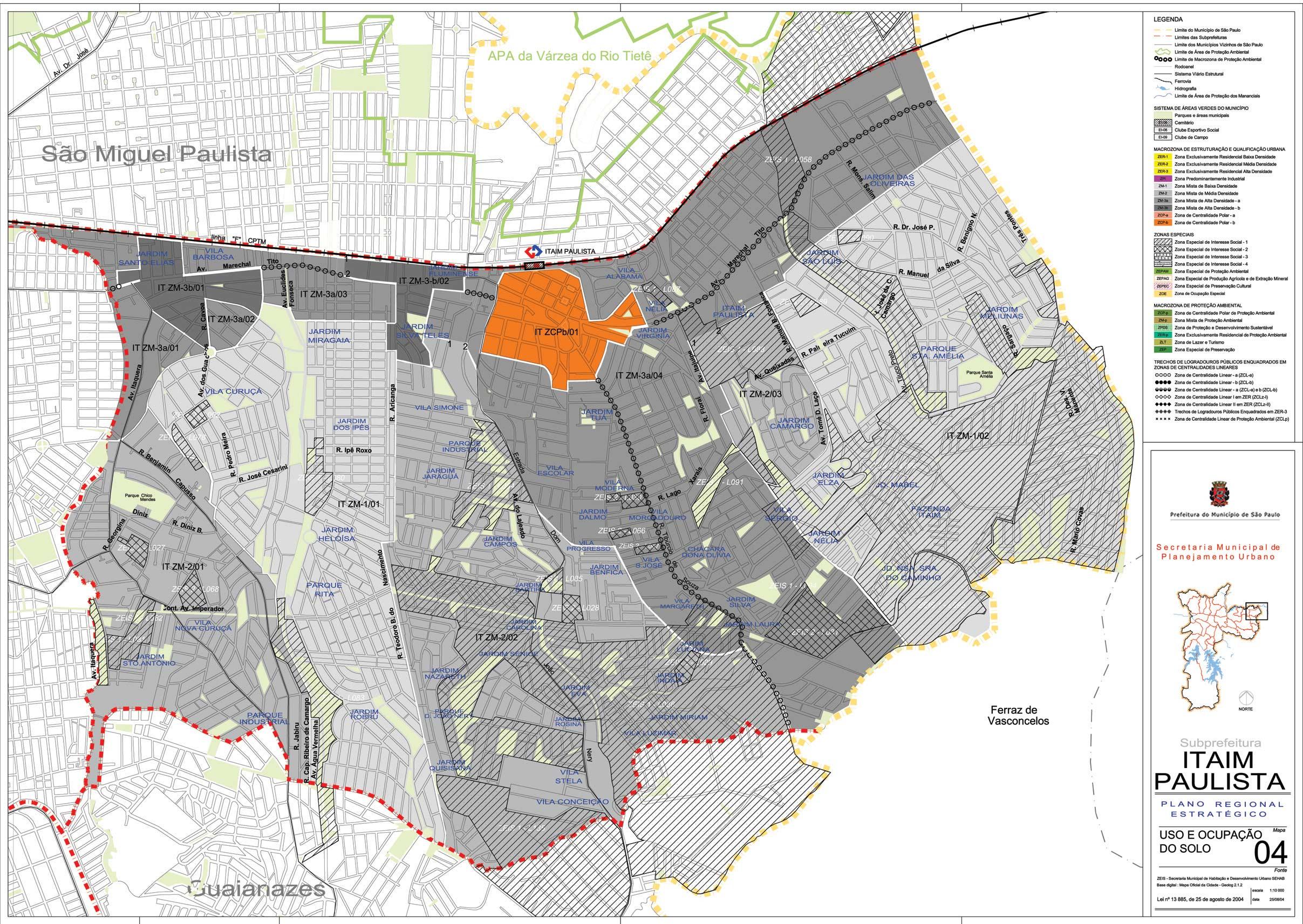 Itaim Paulista, Vila Curuçá, São Paulo - Ocupação do solo mapa - Mapa ...