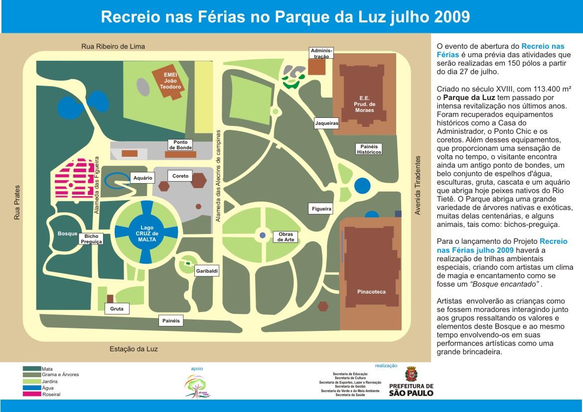 Luz park São Paulo mapa - Mapa de Luz, parque São Paulo (Brasil)