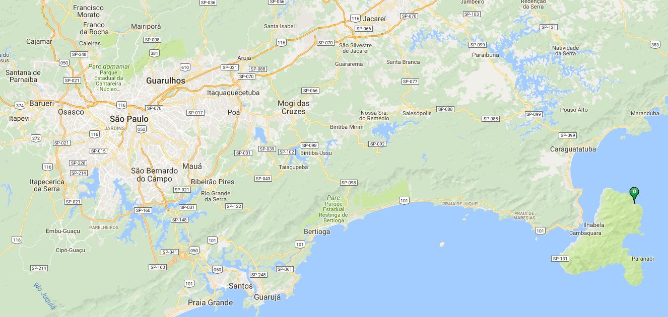 Praia do Poço mapa - Mapa da praia do Poço (Brasil)