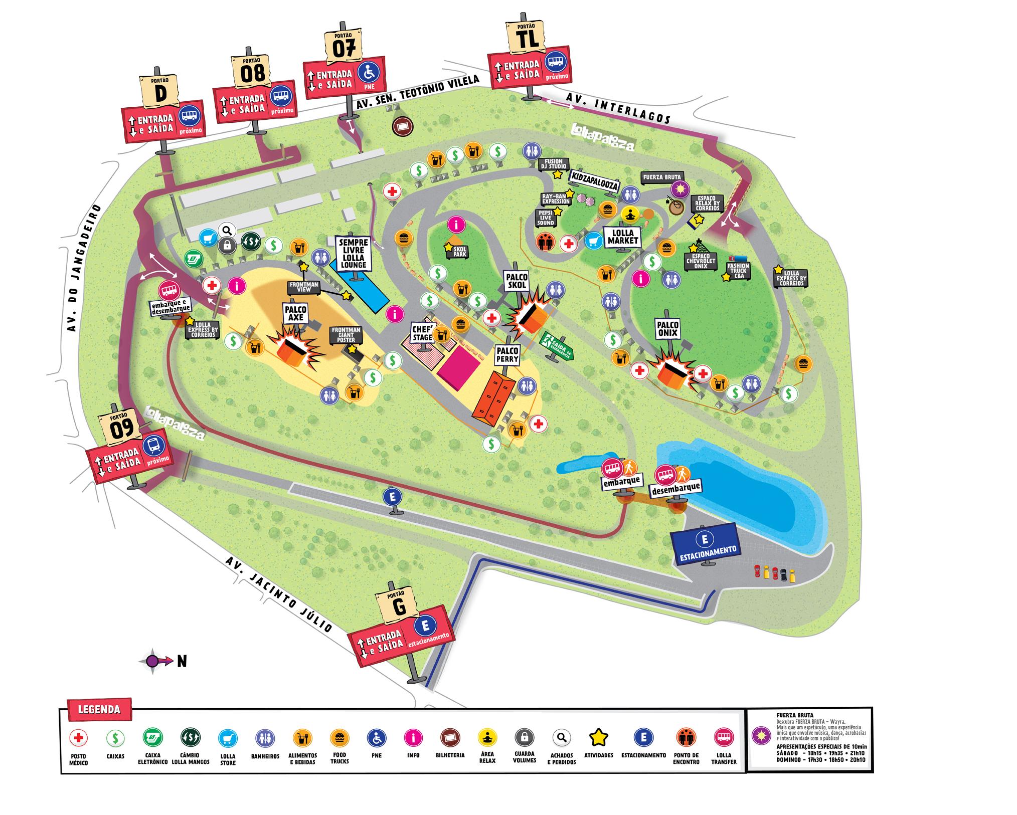São Paulo o lollapalooza, mapa - Mapa de São Paulo o lollapalooza (Brasil)