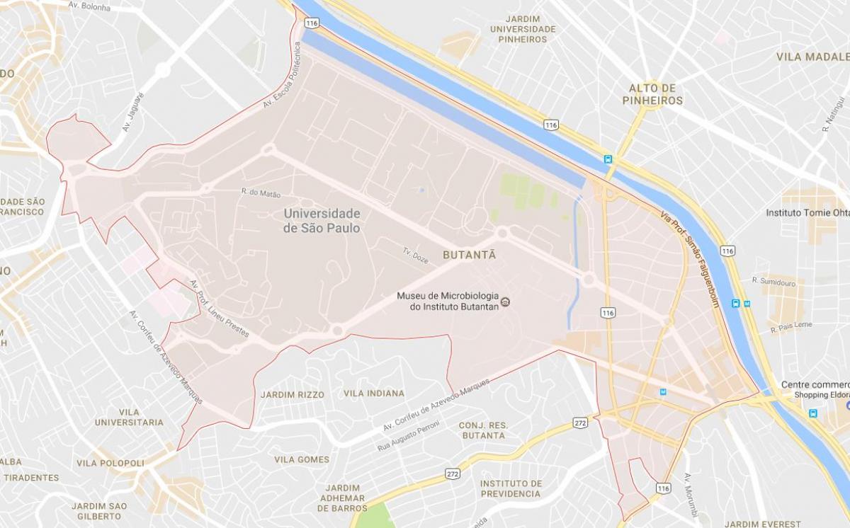 Butantã São Paulo mapa - Mapa do Butantã, São Paulo (Brasil)