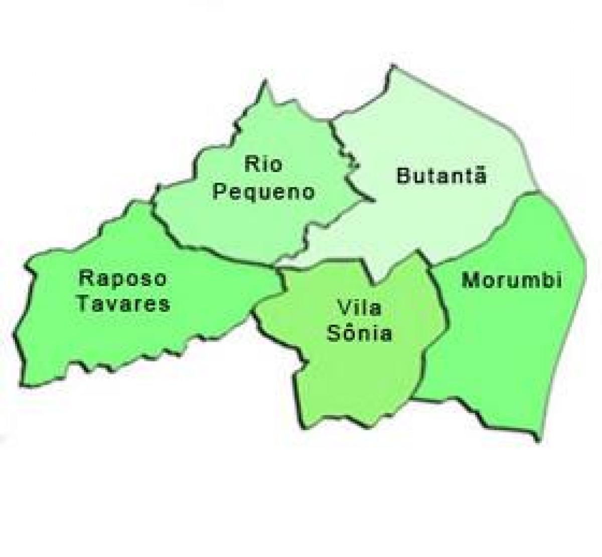 Butantã sub-prefeitura mapa - Mapa do Butantã, sub-prefeitura (Brasil)
