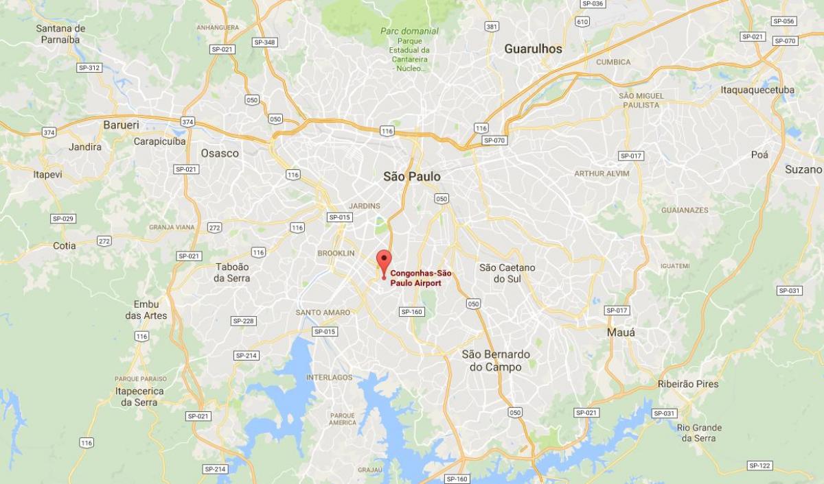 São Paulo, aeroporto de Congonhas mapa - Mapa de São Paulo o aeroporto ...
