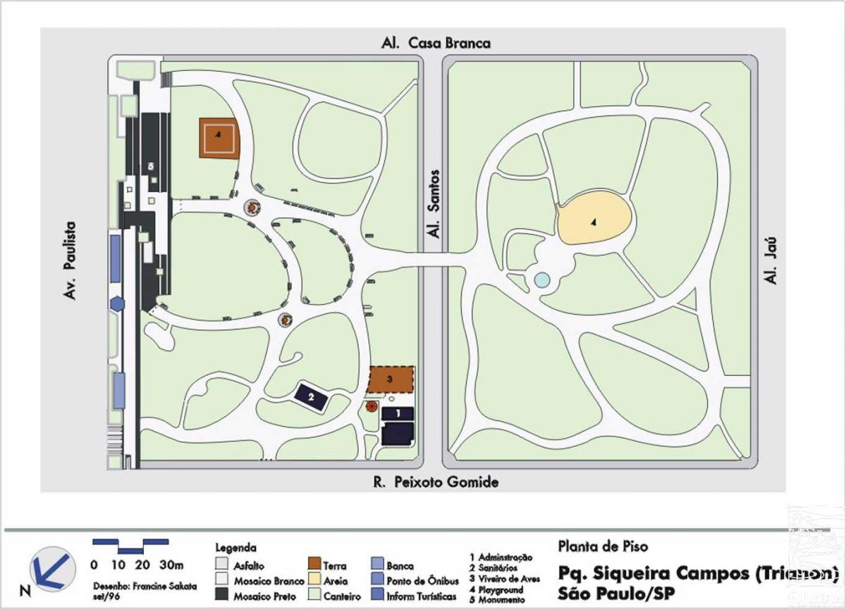 Trianon de São Paulo Parque do mapa - Mapa do Trianon, São Paulo Parque ...