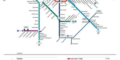 São Paulo Trem mapa. Todos de São Paulo Trens mapas.