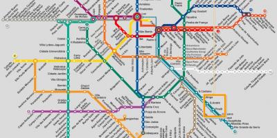 Mapa do Metropolitano de são Paulo. Todos os Metrôs de São Paulo mapas.