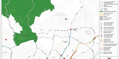 São Paulo mapa de Transporte. Todos os a São Paulo Transportes de mapas.